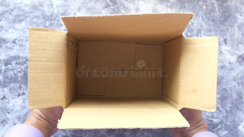 Top View of Open Empty Cardboard Box on Table. Stock Footage - Video of ...