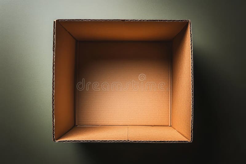 Top View of an Open Empty Cardboard Box Stock Photo - Image of ...