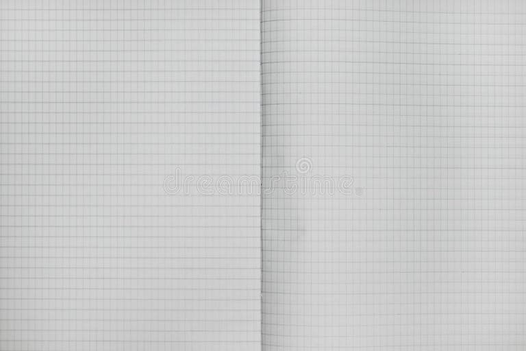 Top View of Open Empty Notebook Page with Rectangular Grid Pattern ...