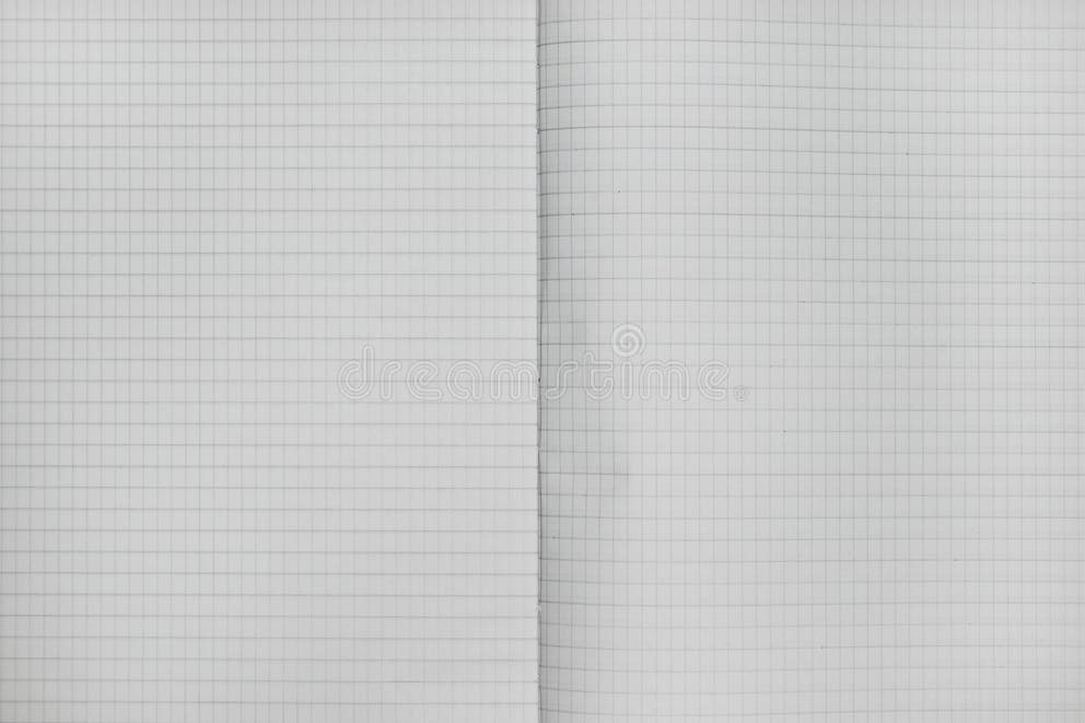 Top View of Open Empty Notebook Page with Rectangular Grid Pattern Stock Photo - Image of diary ...