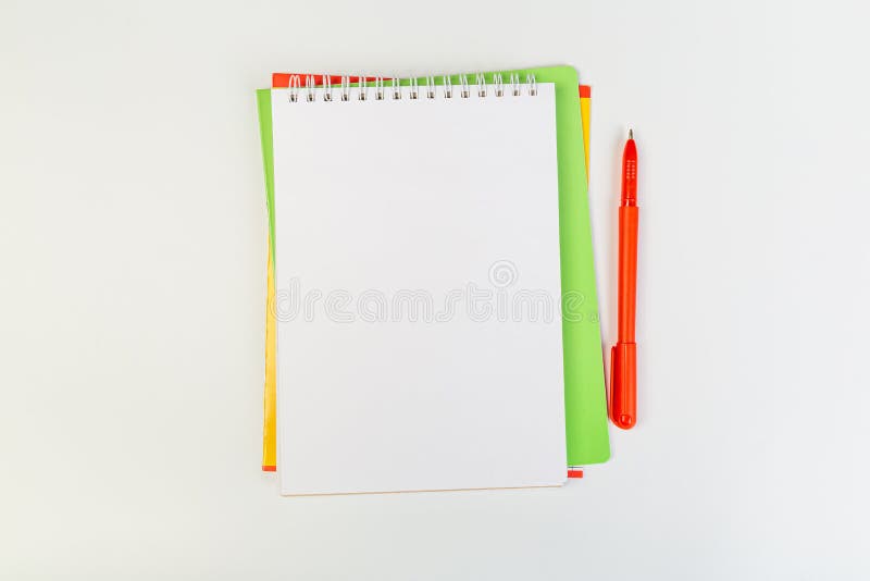 Top View of an Open Notebook with a Pencil on a Gray Background, School ... Top View of an Open Notebook with a Pencil on a Gray Background, School ...
