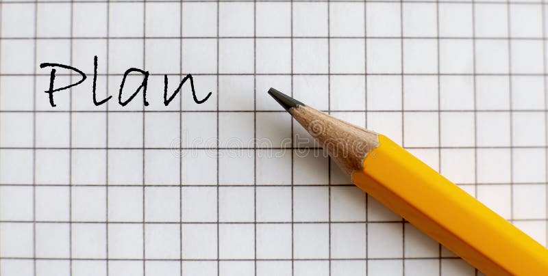 Top View of a Open Notebook with Pencil and Text Plan Stock Image ...