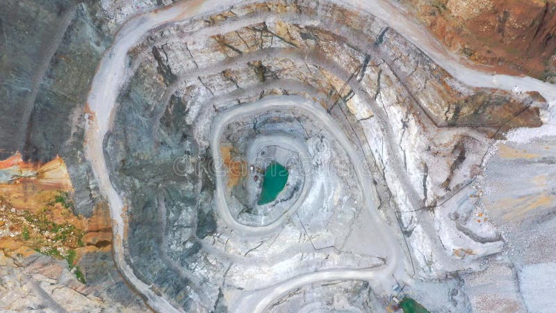 Top View of an Open Pit for the Extraction of Gold Ore with Depth of ...