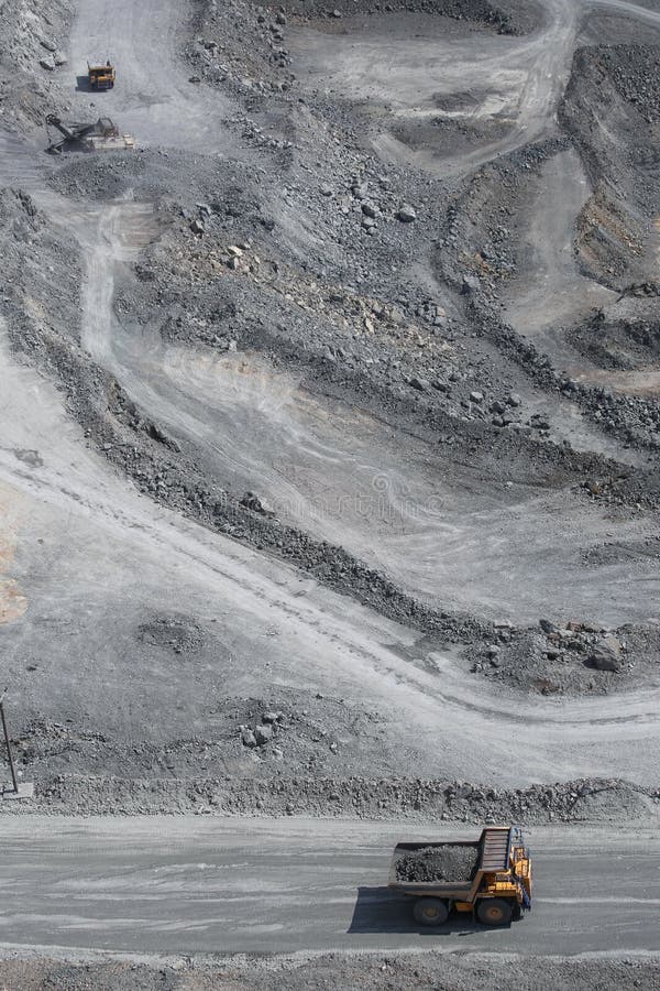 Top View, Open Pit Work. Grey Stones Background Stock Photo - Image of ...