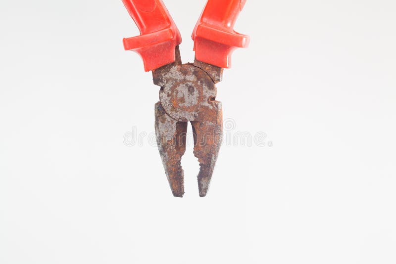 Top View of Open Rusty Red Pliers Stock Photo - Image of macro, flat ...