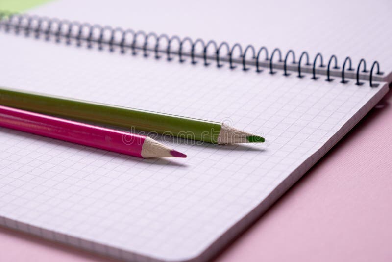 Top View of a Open School Notebook with a Spiral Spring, Office Notepad ...