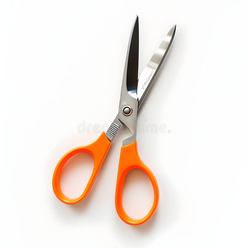 Sharp Orange Handled Scissors Isolated White Background Stock Photos ...