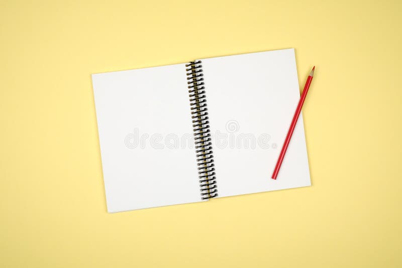 Top View of Open Spiral Blank Notebook on Colorful Desk Stock Image ... Top View of Open Spiral Blank Notebook on Colorful Desk Stock Image ...