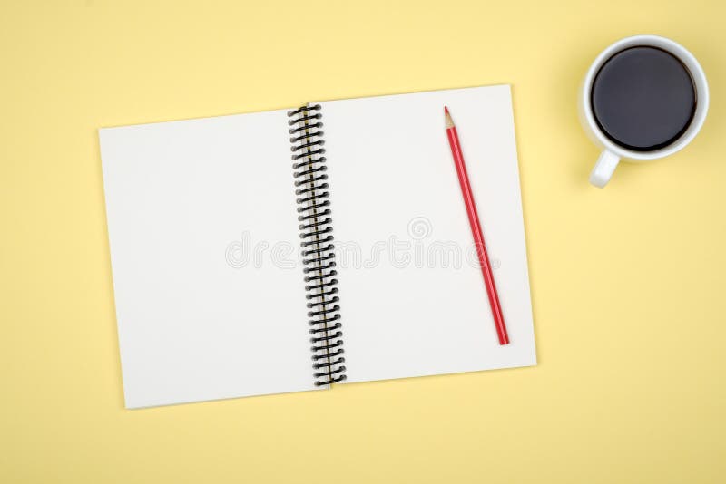 Top View of Open Spiral Blank Notebook on Colorful Desk Stock Photo ... Top View of Open Spiral Blank Notebook on Colorful Desk Stock Photo ...