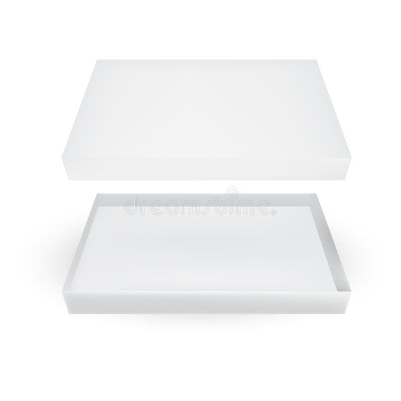 Top View of Open Thick Black Packaging Box with Cover Stock Vector ...