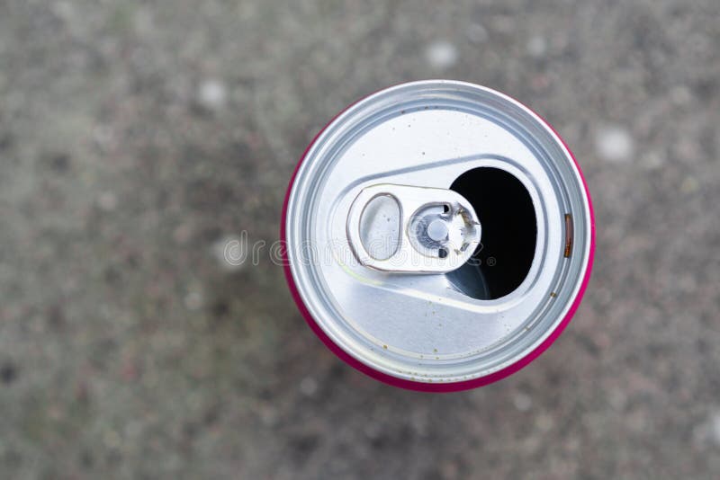 Top View of an Opened Beverage Can Stock Image - Image of white, canned ...