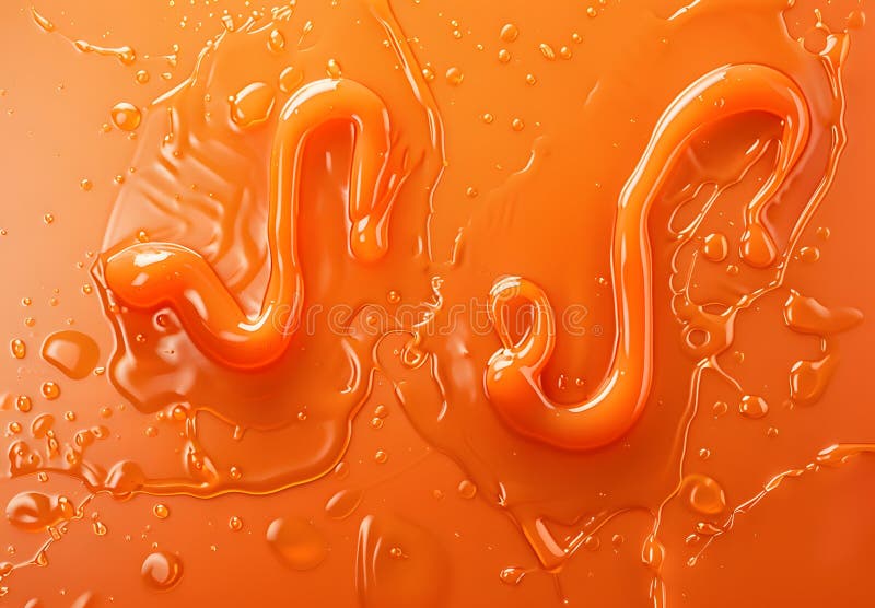 Orange Liquid Abstract Background with S Shape Stock Illustration ...