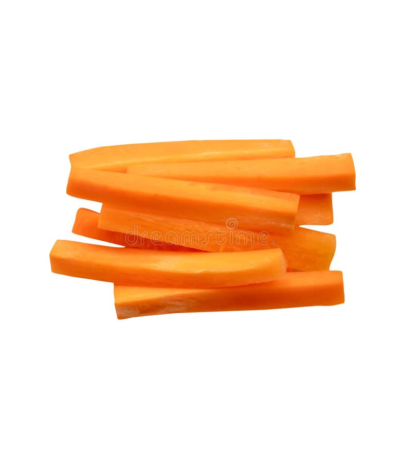 Top View of Orange Carrot Slice or Piece in Stick Shape in Stack ...