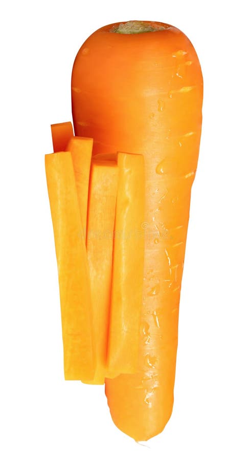 Top View of Orange Carrot with Slices in Stick Shape in Stack Isolated ...