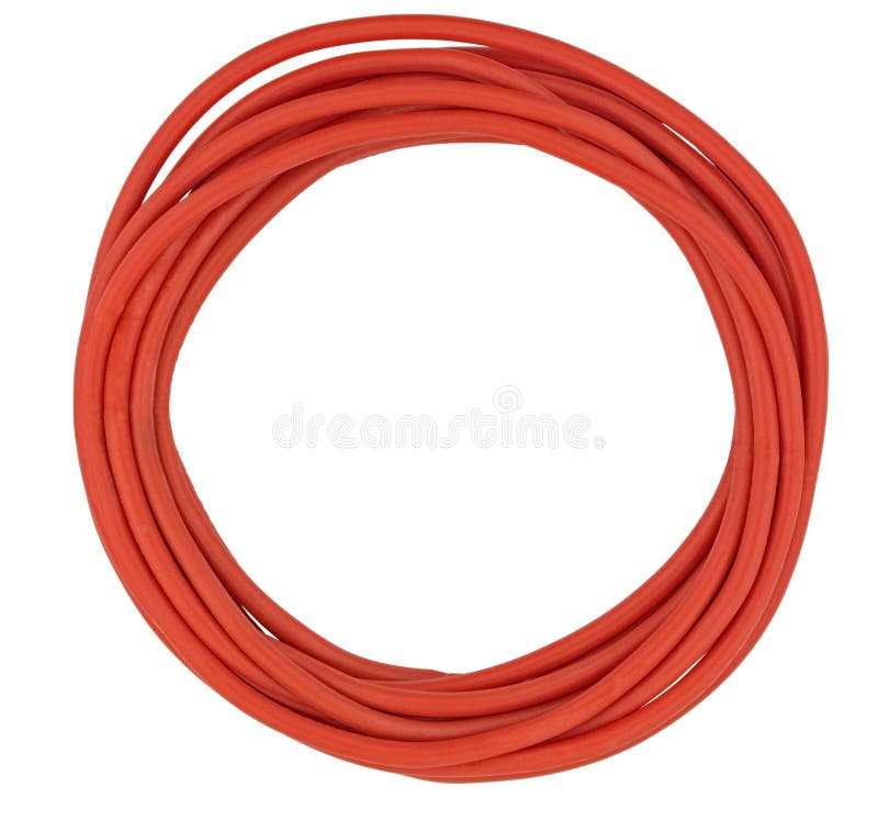 Top View of Orange Rolled Cable Isolated on White Stock Image - Image ...