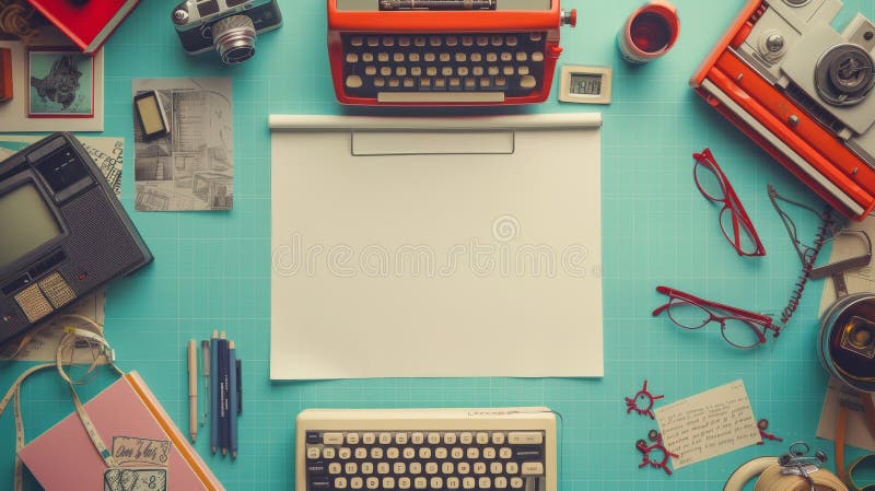 Top View of an Organized Desk Featuring School Supplies, Study Learning ...