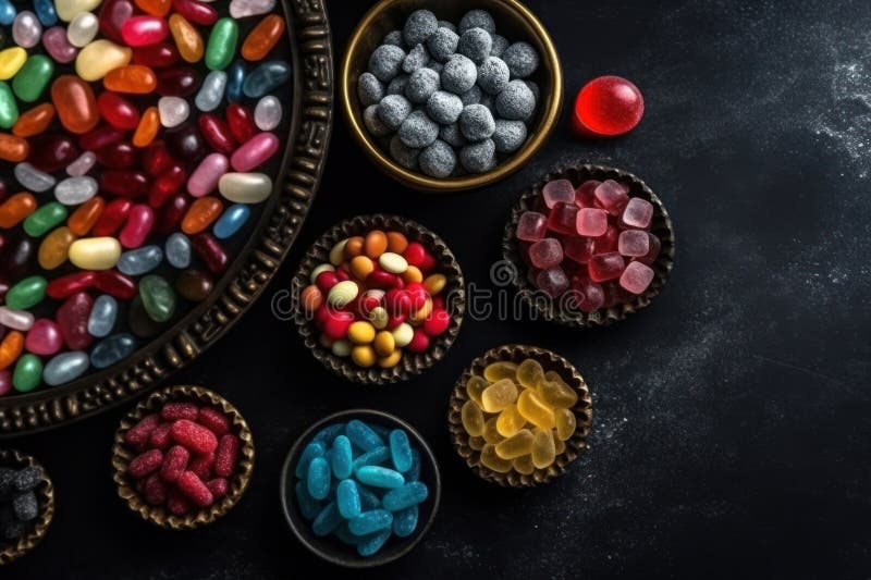 Top View Oriental Sweets. Copy Space Stock Illustration - Illustration ...