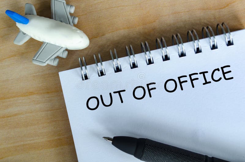 Top View of Out of Off Text. Out of Office Concept and Getaway. Stock ...