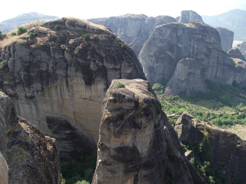 Splendid View of Meteora Cliffs in Greece Stock Image - Image of visit ...