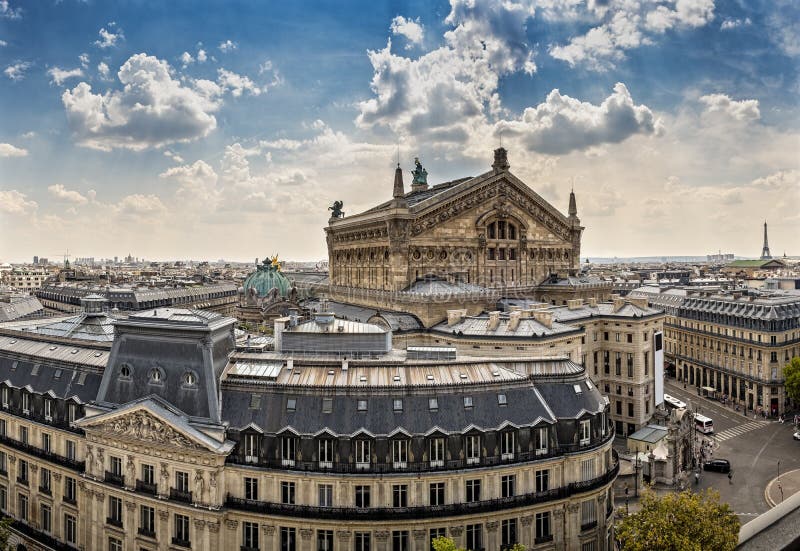 Paris Top View with Opera National Editorial Photography - Image of ...
