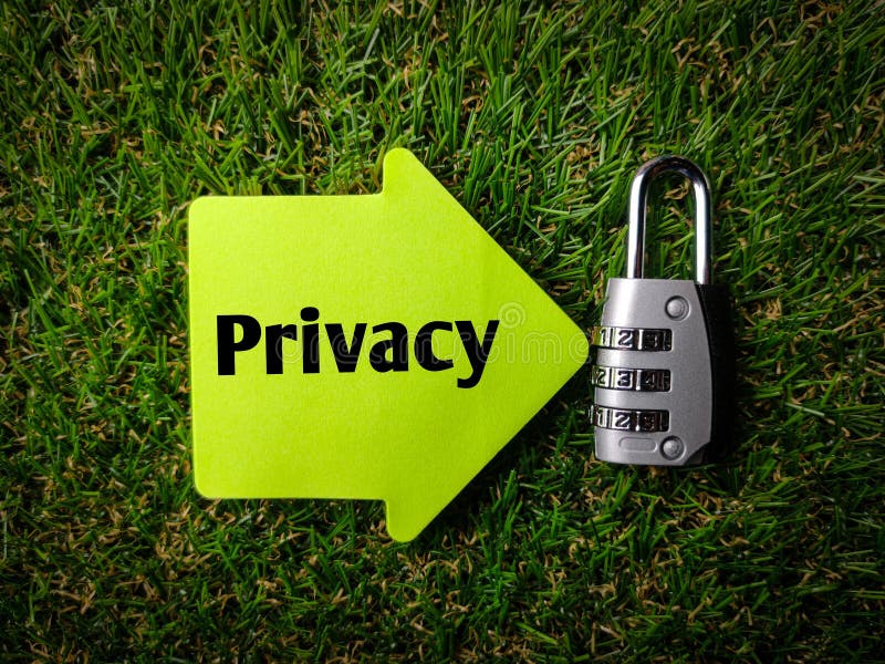 Top View Padlock and Colored Sticky Note with Text Privacy Stock Photo ...