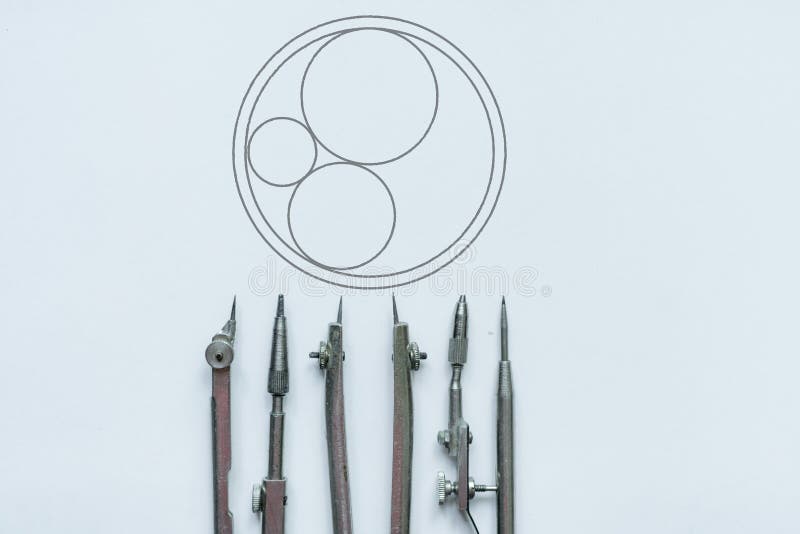 Pair of Compasses Drawing Circle Stock Image - Image of geometry ...