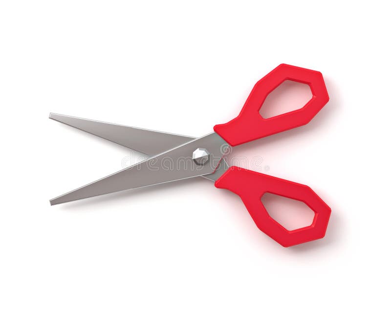 Red plastic scissors stock photo. Image of background - 23579114