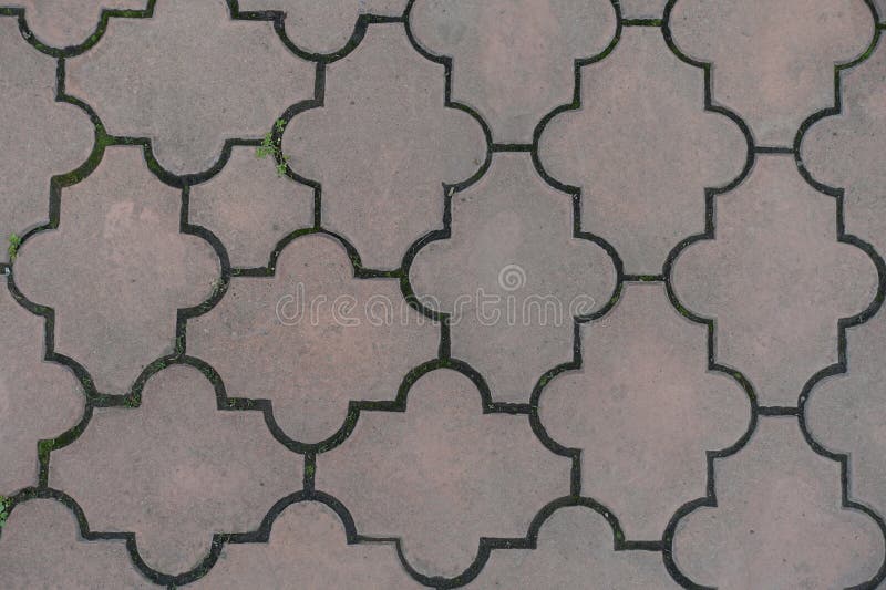 Top View of Pale Pink Pavement of Concrete Tiles with Moroccan Lattice ...