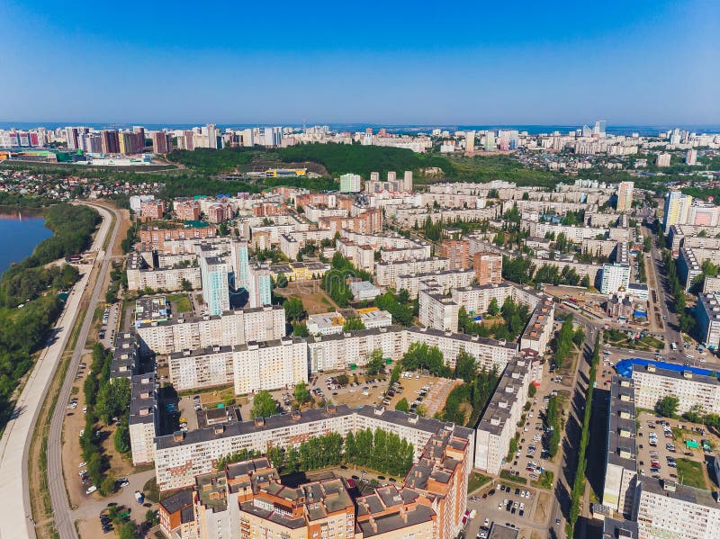 Top View on the Panorama of City - Ufa Russia. Stock Photo - Image of ...