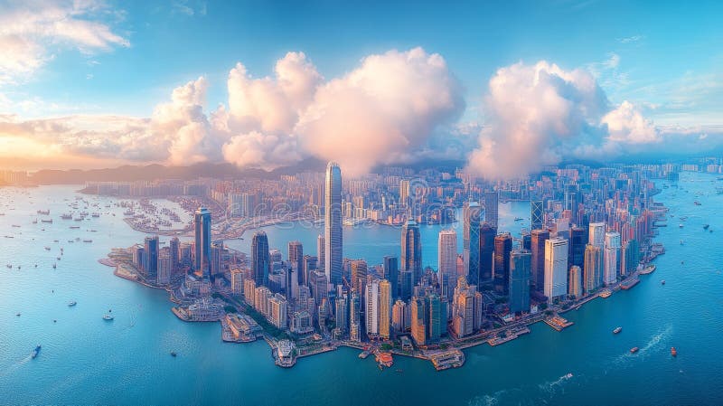 Panorama of Skyscrapers and High-rise Buildings Stock Illustration ...