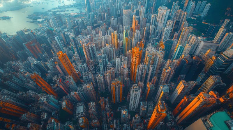 Panorama of Skyscrapers and High-rise Buildings Stock Illustration ...