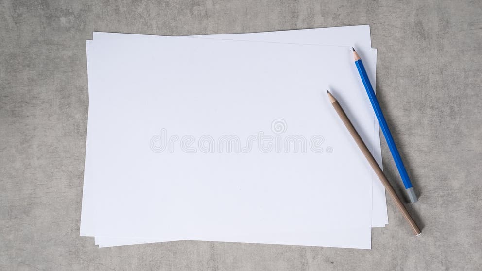 Top View of a Blank A4 Paper Stock Image - Image of writing ...