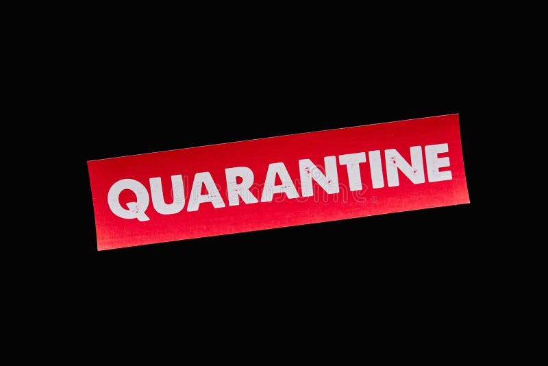Top View of Paper with Red Quarantine Lettering Stock Image - Image of ...