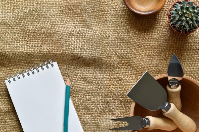 Top View Paper Sheet and Pencil for Food Recipe Write with Copy Space ...