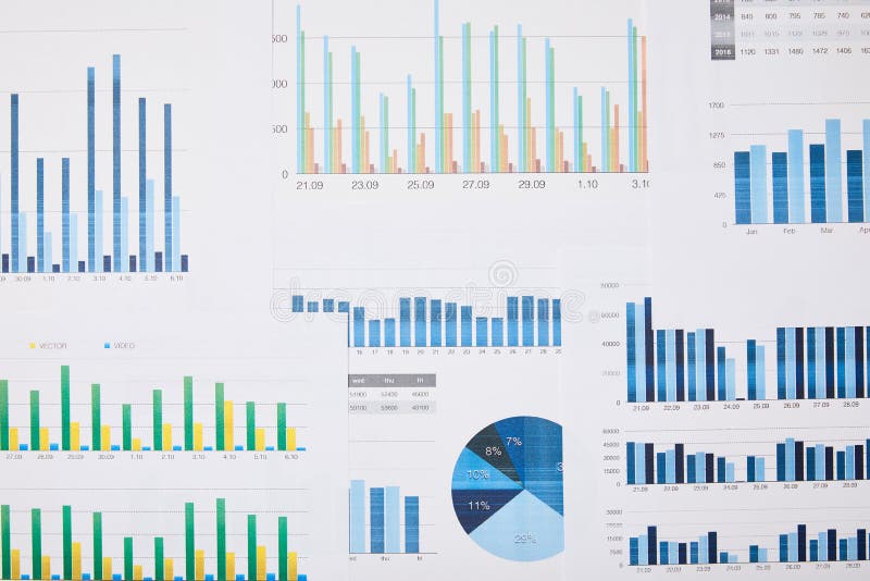 View of Papers with Charts and Stock Photo - Image of graphs, trade ...