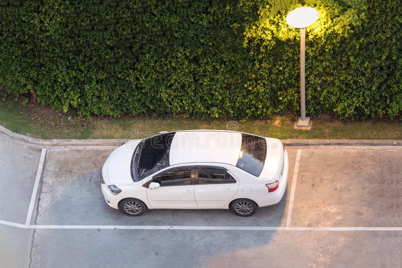 Top View of Parking Area with Small Garden Stock Image - Image of ...