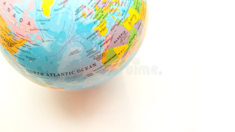 Top View of a Part of the Globe on a White Background with a Copy of ...
