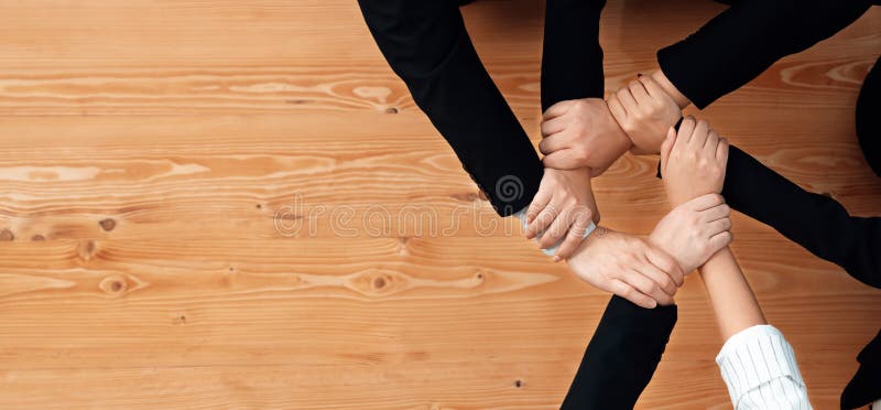 Top View Partial Hand Join Stack and Form Circle As Symbol of Harmony ...