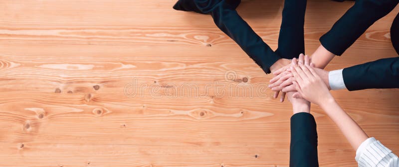 Top View Partial Hand Join Stack and Form Circle As Symbol of Harmony ...