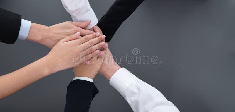 Top View Partial Hand Join Stack and Form Circle As Symbol of Harmony ...