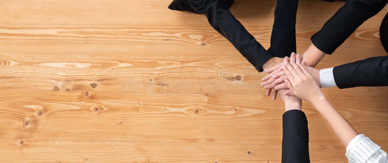 Top View Partial Hand Join Stack and Form Circle As Symbol of Harmony ...