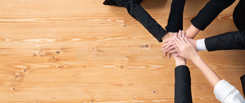 Top View Partial Hand Join Stack and Form Circle As Symbol of Harmony ...