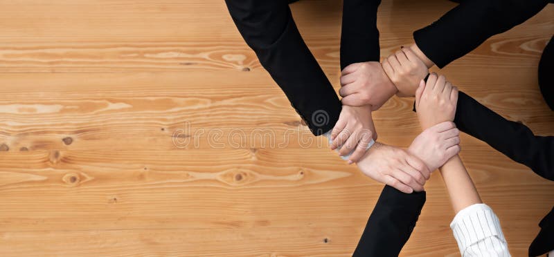 Top View Partial Hand Join Stack and Form Circle As Symbol of Harmony ...