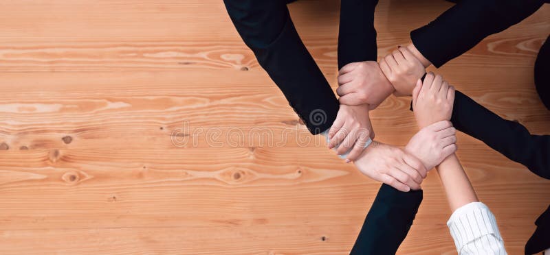 Top View Partial Hand Join Stack and Form Circle As Symbol of Harmony ...