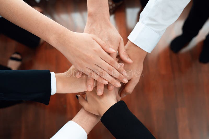 Top View Partial Hand Join Stack and Form Circle As Symbol of Harmony ...