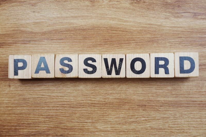 Top View of Password Word Made with Wooden Blocks Stock Image - Image ...
