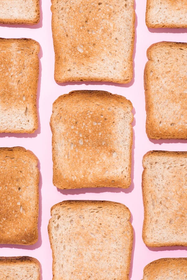 Top View of Pattern of Crispy Toasts Stock Photo - Image of breakfast ...