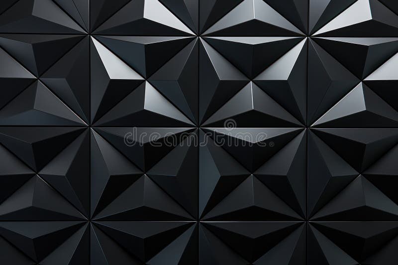 Top-View Pattern of Polished Black Pyramids on Semi-Gloss Wall AI ...