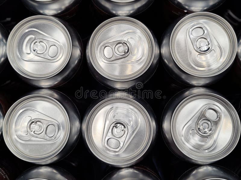 Top View Pattern of Silver Cans Stock Photo - Image of silver, metal ...