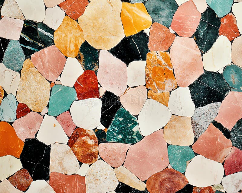 Top-view, Patterns, Texture. Colorful Terrazzo Pattern with Various ...